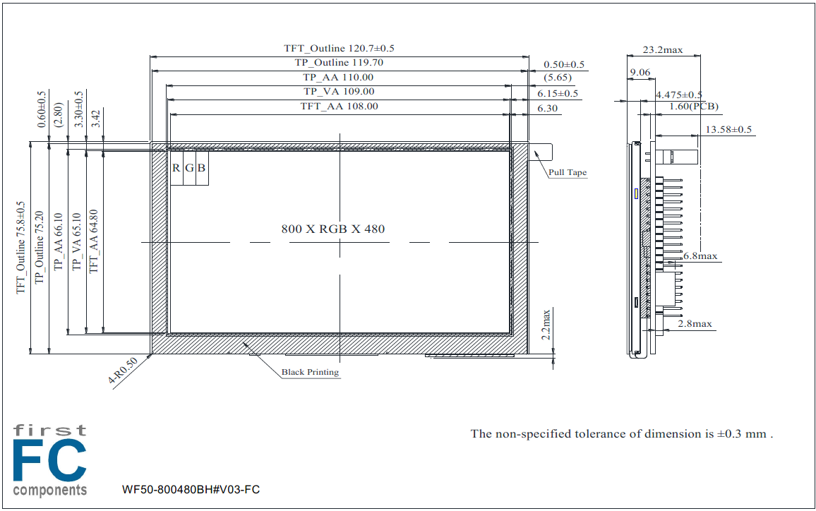 First Components. winstar-WF50-800480BH#V03-FC
